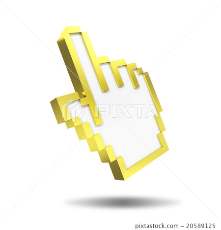 Flying Golden pointer hand on a white background. - Stock Illustration ...