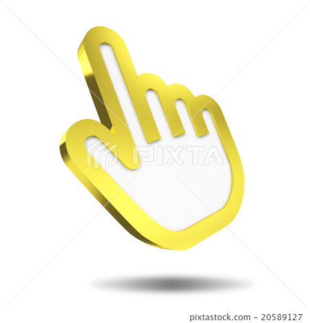Flying Golden pointer hand on a white background. - Stock Illustration ...