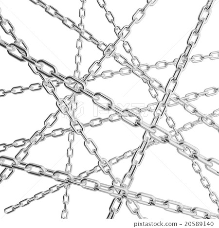 Tangled chain isolated on white background. - Stock Illustration [20589140] - PIXTA