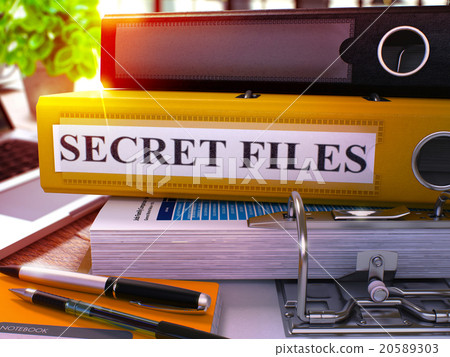 Yellow Office Folder with Inscription Secret Files - Stock Illustration ...