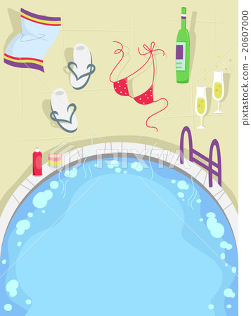 Group Pool Party Elements - Stock Illustration [20607000] - PIXTA