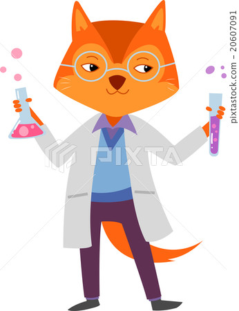 Cute Fox Scientist - Stock Illustration [20607091] - PIXTA