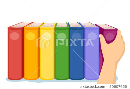 Cropped Hand Books Arrange Rainbow - Stock Illustration [20607666] - PIXTA