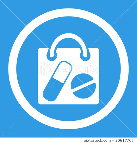 Drugs Shopping Bag Rounded Vector Icon - Stock Illustration [20617705 ...