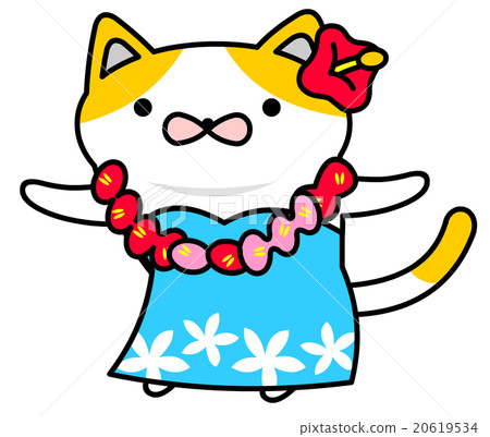 Hula dancing cat 2 - Stock Illustration [20619534] - PIXTA