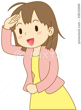 A woman looking over - Stock Illustration [20620806] - PIXTA