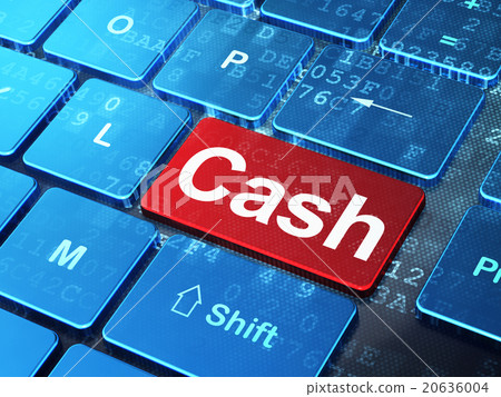 Currency concept: Cash on computer keyboard - Stock Illustration ...