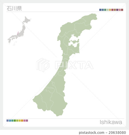 Ishikawa Prefecture Map - Stock Illustration [20638080] - PIXTA