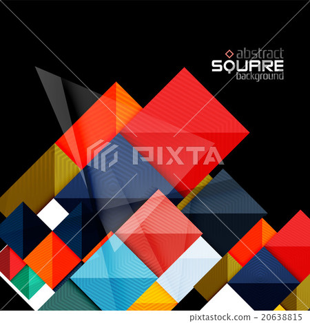 Glossy color squares on black. Geometric abstract - Stock Illustration ...