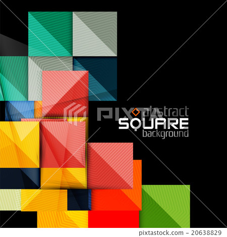 Glossy color squares on black. Geometric abstract - Stock Illustration ...