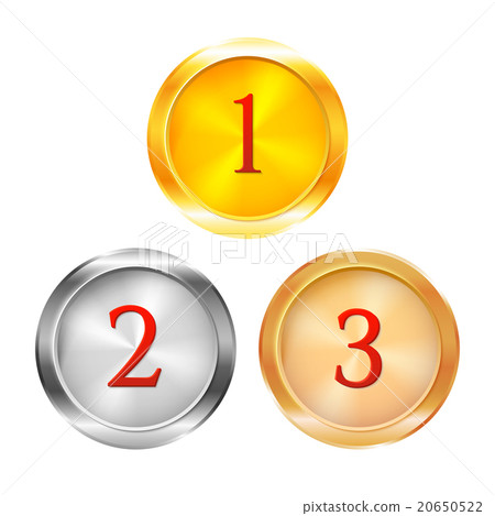 Three prize medals, vector illustration - Stock Illustration [20650522 ...