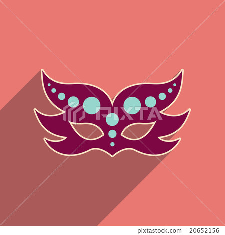 Flat web icon with long shadow Carnival mask - Stock Illustration ...