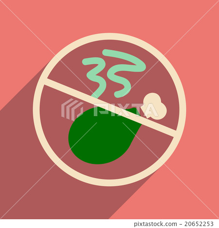 Flat web icon with long shadow meat ban - Stock Illustration [20652253 ...