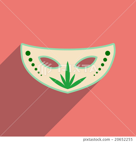 Flat web icon with long shadow Carnival mask - Stock Illustration ...