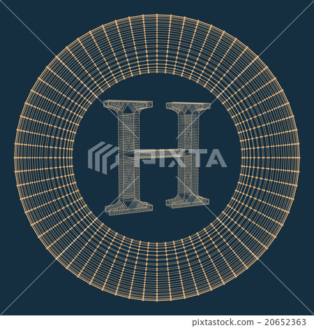 Vector illustration of letter . Fonts of Mesh - Stock Illustration ...
