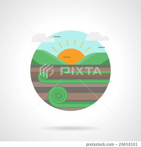 Meadow detailed flat color vector icon - Stock Illustration [20658101 ...