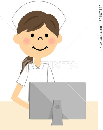 Nurse personal computer - Stock Illustration [20687345] - PIXTA