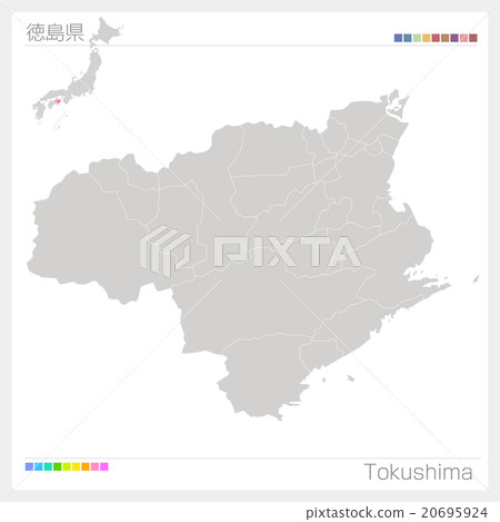 Tokushima Prefecture Map - Stock Illustration [20695924] - PIXTA