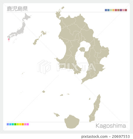 Map of Kagoshima Prefecture - Stock Illustration [20697553] - PIXTA