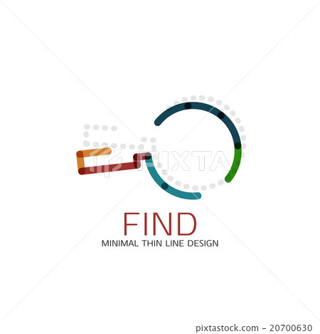 Vector thin line design logo magnifying glass - Stock Illustration ...