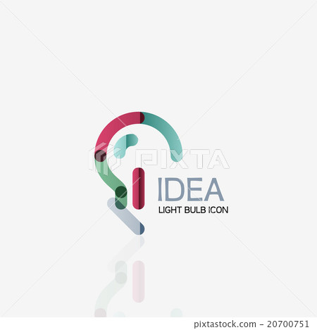 Logo, vector light bulb abstract linear geometric - Stock Illustration ...