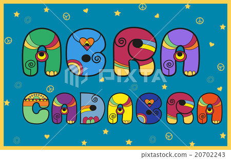 Inscription Abracadabra. Hippy Letters - Stock Illustration [20702243 ...