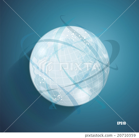 Abstract globe symbol with map - Stock Illustration [20710359] - PIXTA