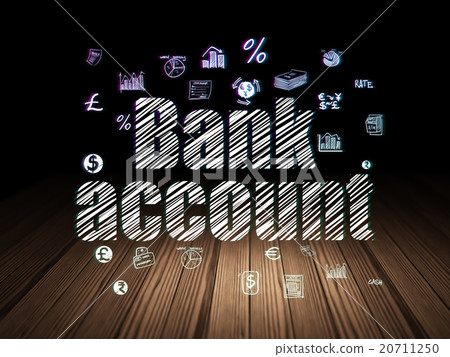 Banking concept: Bank Account in grunge dark room - Stock Illustration ...