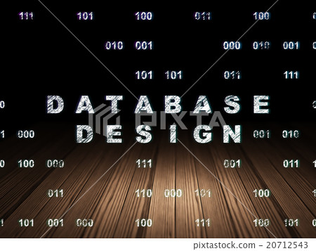 Software concept: Database Design in grunge dark - Stock Illustration ...