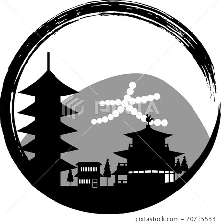 京都剪影日元-插圖素材 [20715533] - PIXTA圖庫