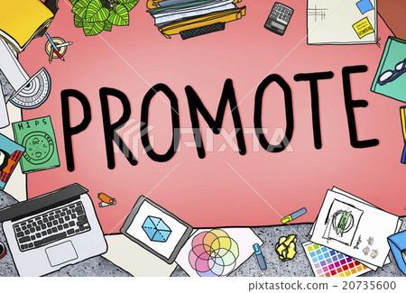 Promote Marketing Plan Commercial Promotion... - Stock Illustration ...