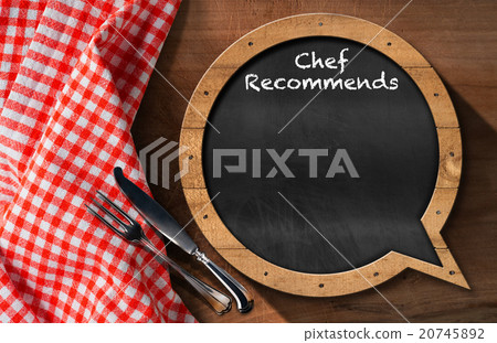 Chef Recommends - Blackboard Speech Bubble Shaped - Stock Illustration ...