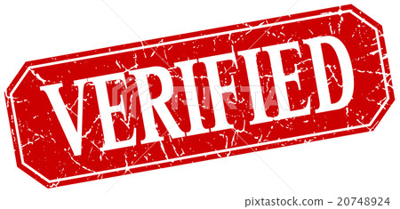 verified red square vintage grunge isolated sign - Stock Illustration ...