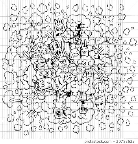 Hand Drawn of Doodle pollution doodle. Vector - Stock Illustration ...