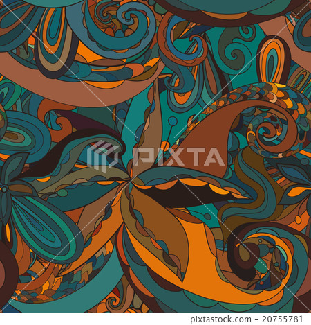 Hand-drawn abstract seamless pattern - Stock Illustration [20755781 ...