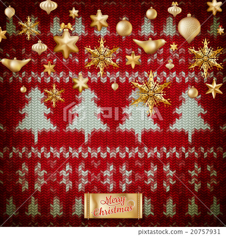 Knitted Christmas background. EPS 10 - Stock Illustration [20757931 ...