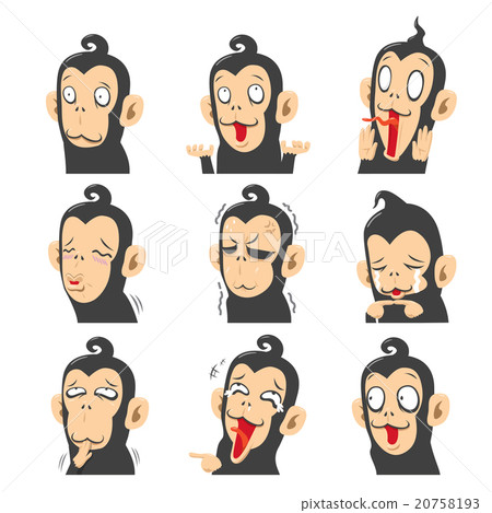 Monkey Emoticons-插圖素材 [20758193] - PIXTA圖庫