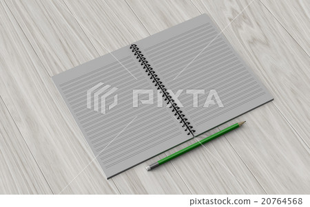 Blank note paper with pencil. on wood background - Stock Illustration ...