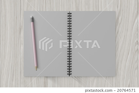 Blank note paper with pencil. on wood background - Stock Illustration ...