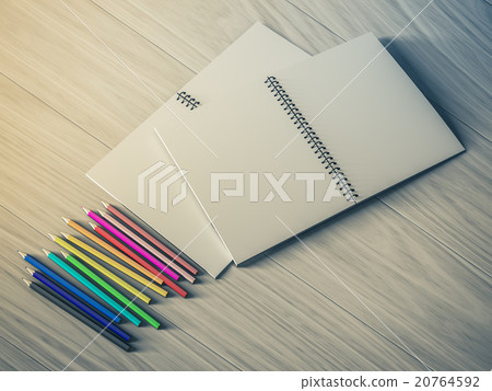 color pencil on checked notebook - Stock Illustration [20764592] - PIXTA