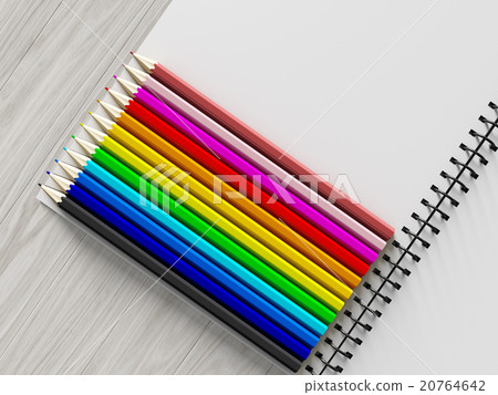 color pencil on checked notebook - Stock Illustration [20764642] - PIXTA
