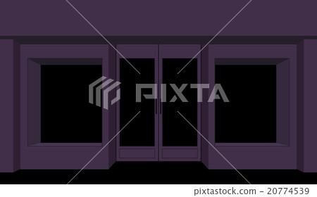 Storefront night. Dark shop building. Nightclub - Stock Illustration ...