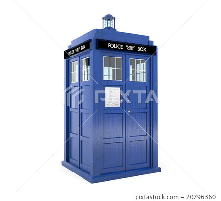 Blue police box isolated on white background - Stock Illustration ...