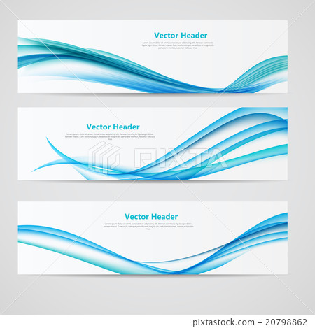 Abstract Colored Wave Header Background. Vector - Stock Illustration ...