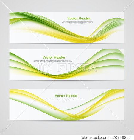 Abstract Colored Wave Header Background. Vector - Stock Illustration ...
