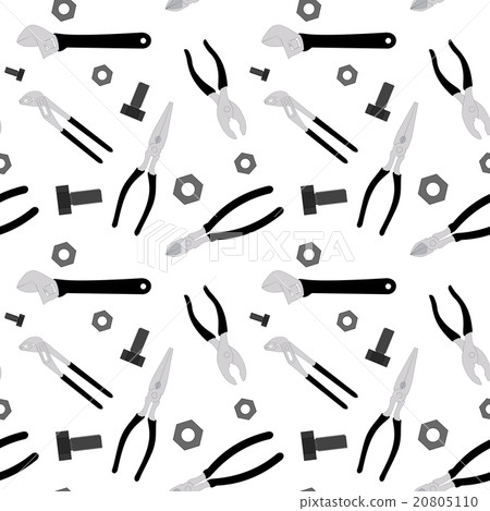 simple tool pliers adjustable wrench nippers - Stock Illustration ...