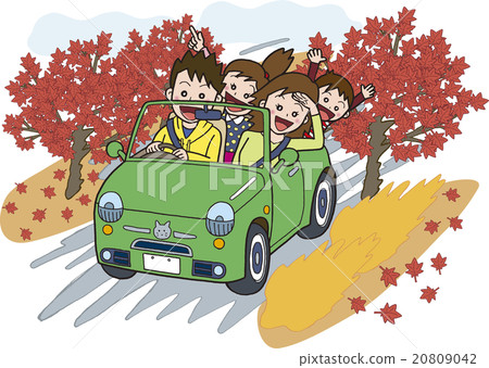 Family Illustration Fall Drive - Stock Illustration [20809042] - PIXTA