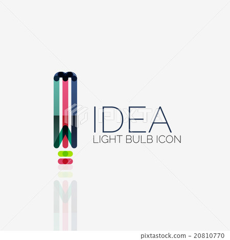 Logo, vector light bulb abstract linear geometric - Stock Illustration ...
