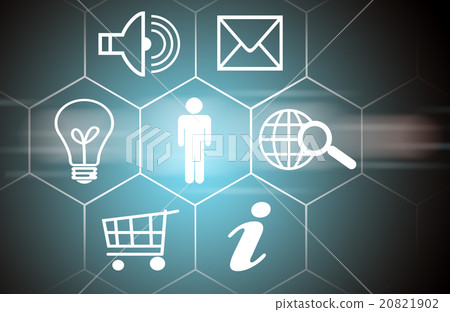 Abstract background with computer icons - Stock Illustration [20821902 ...