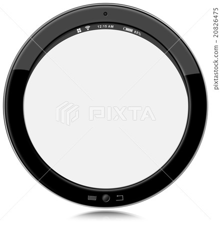 Round Tablet Computer Isolated on White - Stock Illustration [20826475 ...